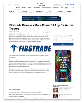 Firstrade Releases More Powerful App for Active Traders
